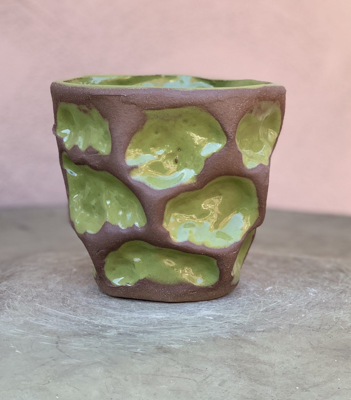5" Avocado Wave Planter - Susan Aach Ceramics