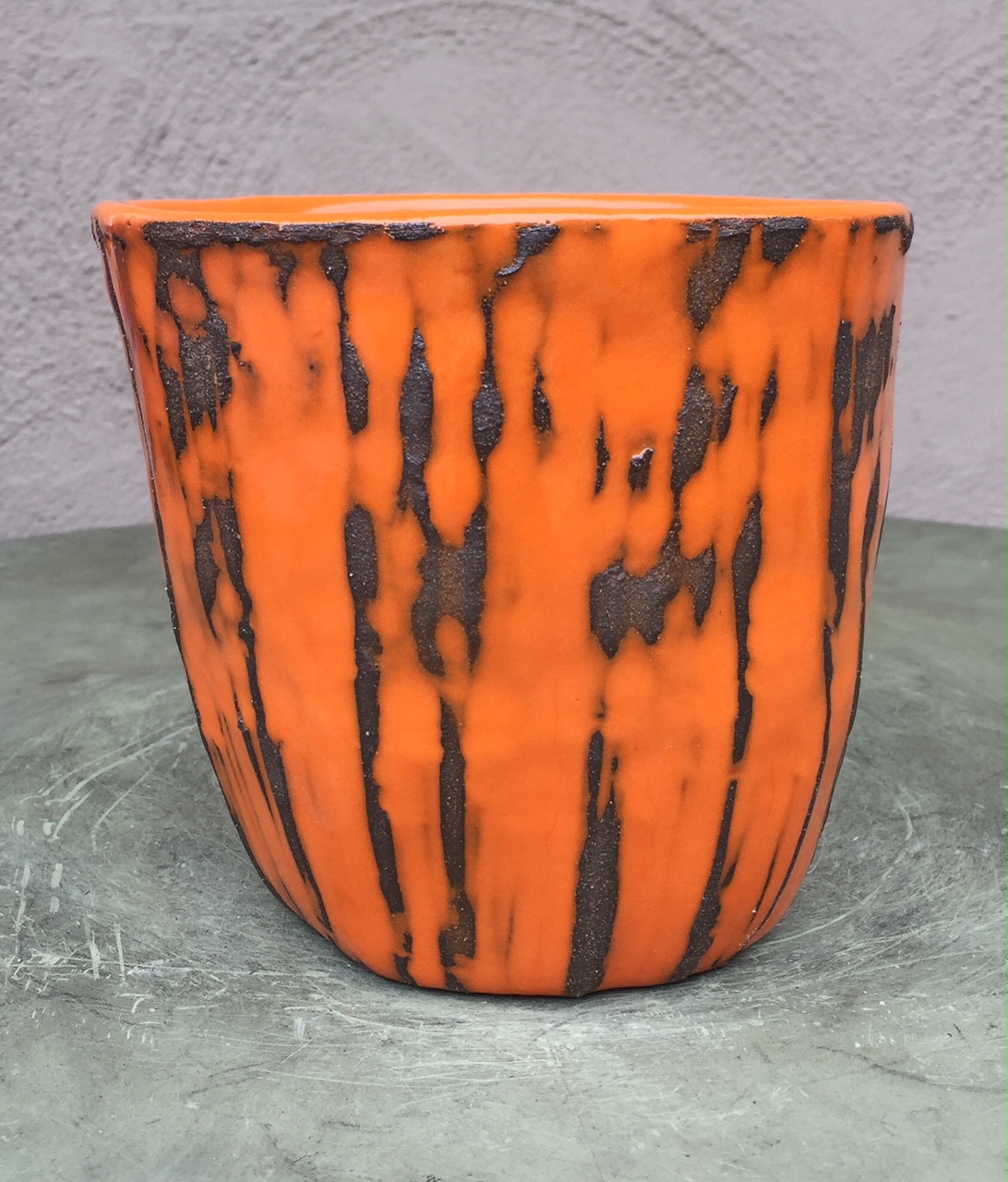 5" Clementine Orange Bamboo Planter - Susan Aach Ceramics