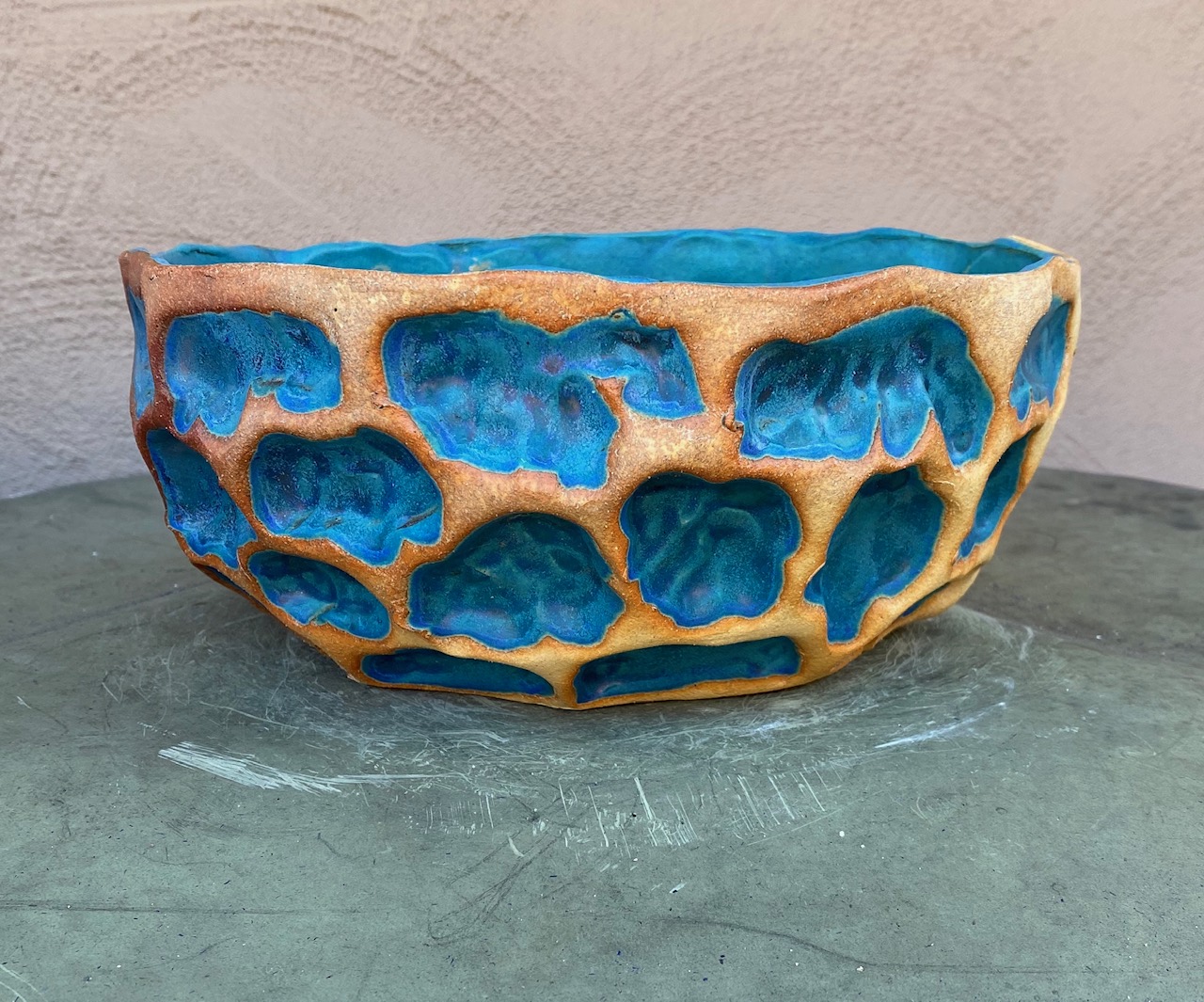 9" Coral Reef Wave Planter - Susan Aach Ceramics