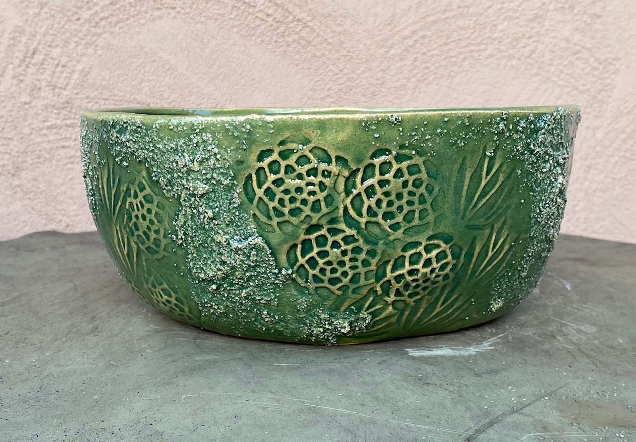 9" Spring Botanic Planter - Susan Aach Ceramics