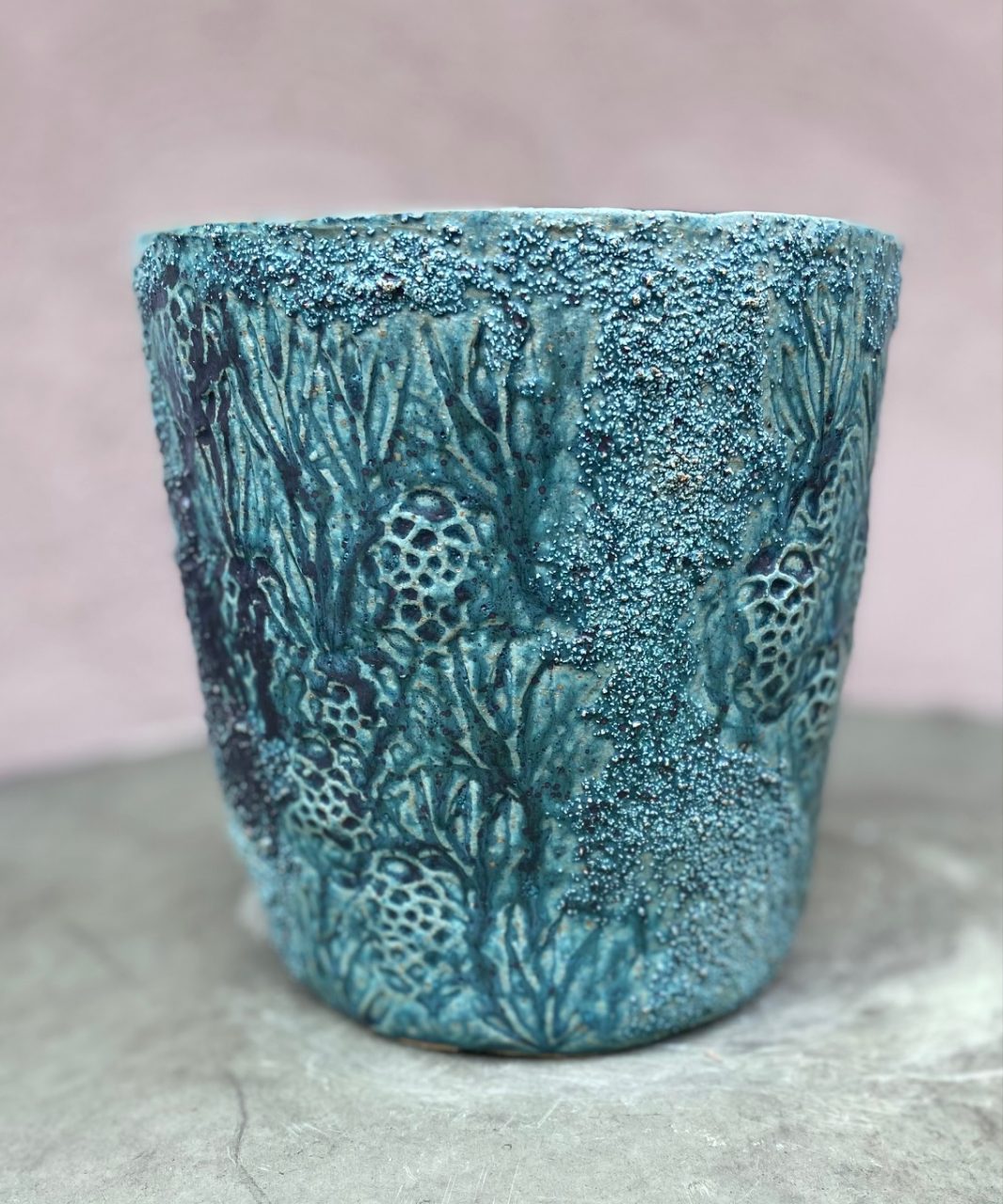 8" Green Botanic Planter - Susan Aach Ceramics