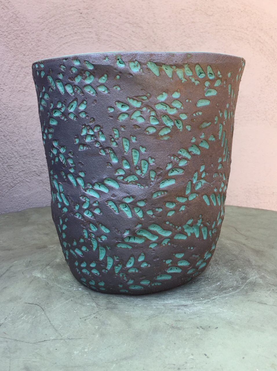 8" Azure Wave Planter - Susan Aach Ceramics